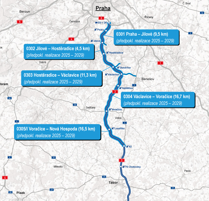 Středočeská D3 | Informační web ŘSD ČR